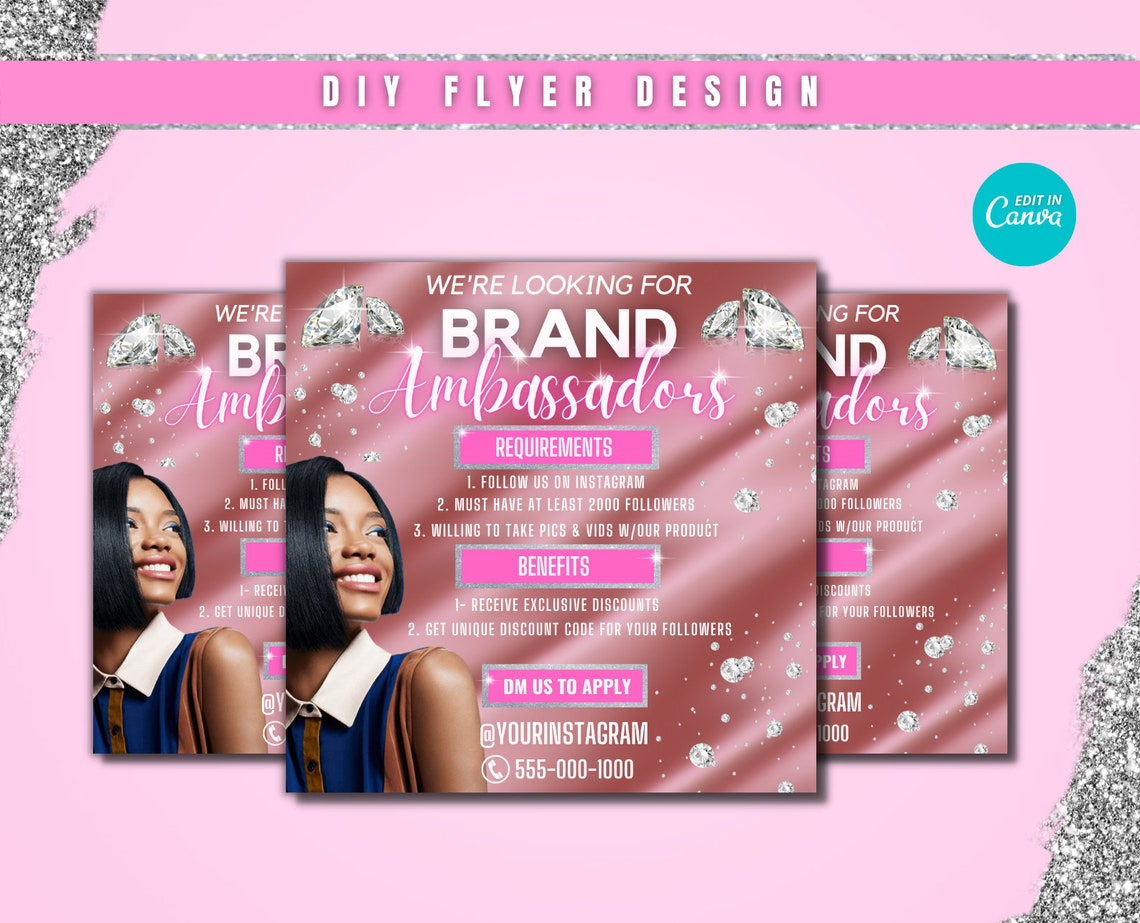 Brand Ambassador Flyer Social Media Flyer Influencer Flyer - Etsy