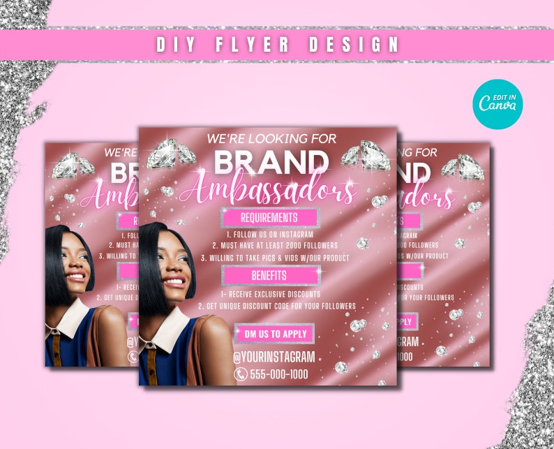 Brand Ambassador Flyer Social Media Flyer Influencer Flyer - Etsy