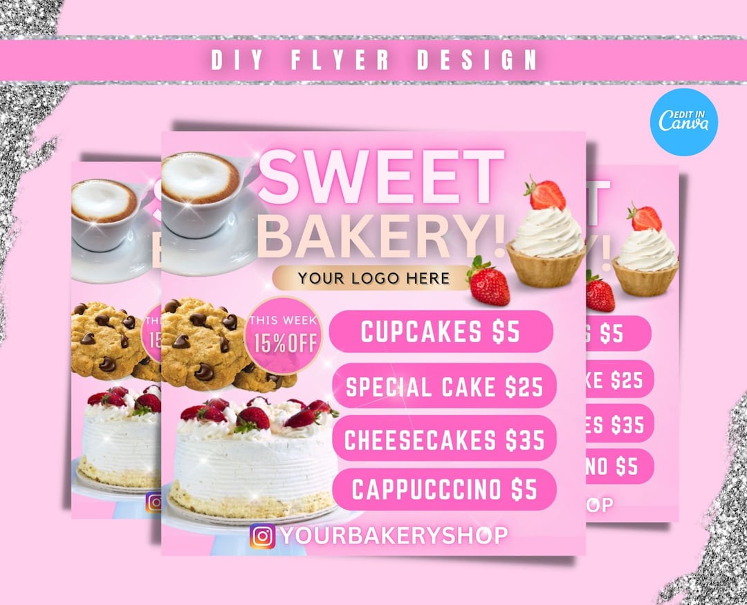 Bakery Flyer, Sweets and Treats Flyer, Bakery E-flyer, Baking Desserts ...