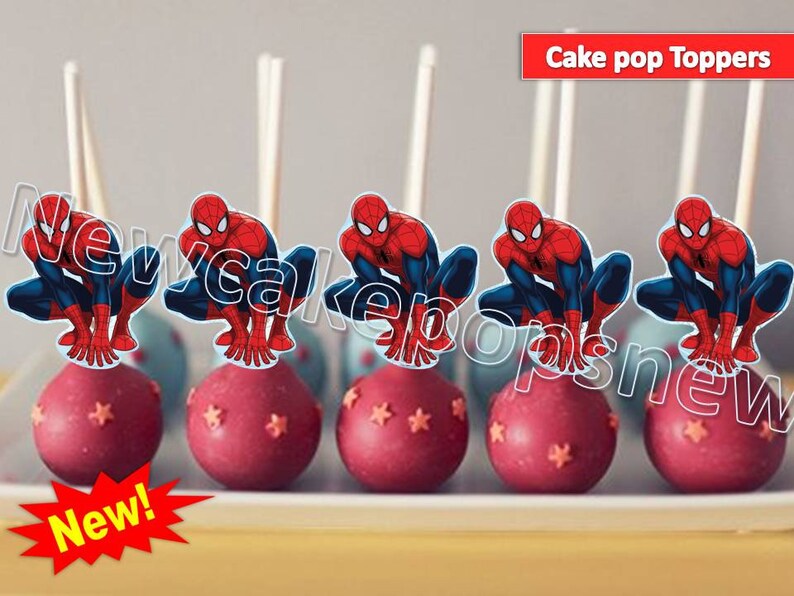 Spiderman Cake pop toppers/ Spiderman Printables/ Spiderman | Etsy
