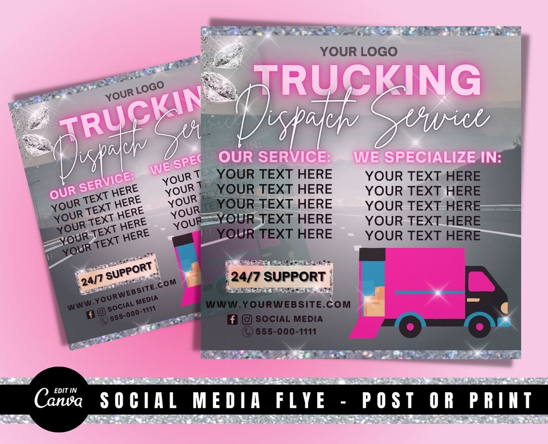 Truck Dispatcher Flyer, DIY Flyer Template Design, Trucking Services ...