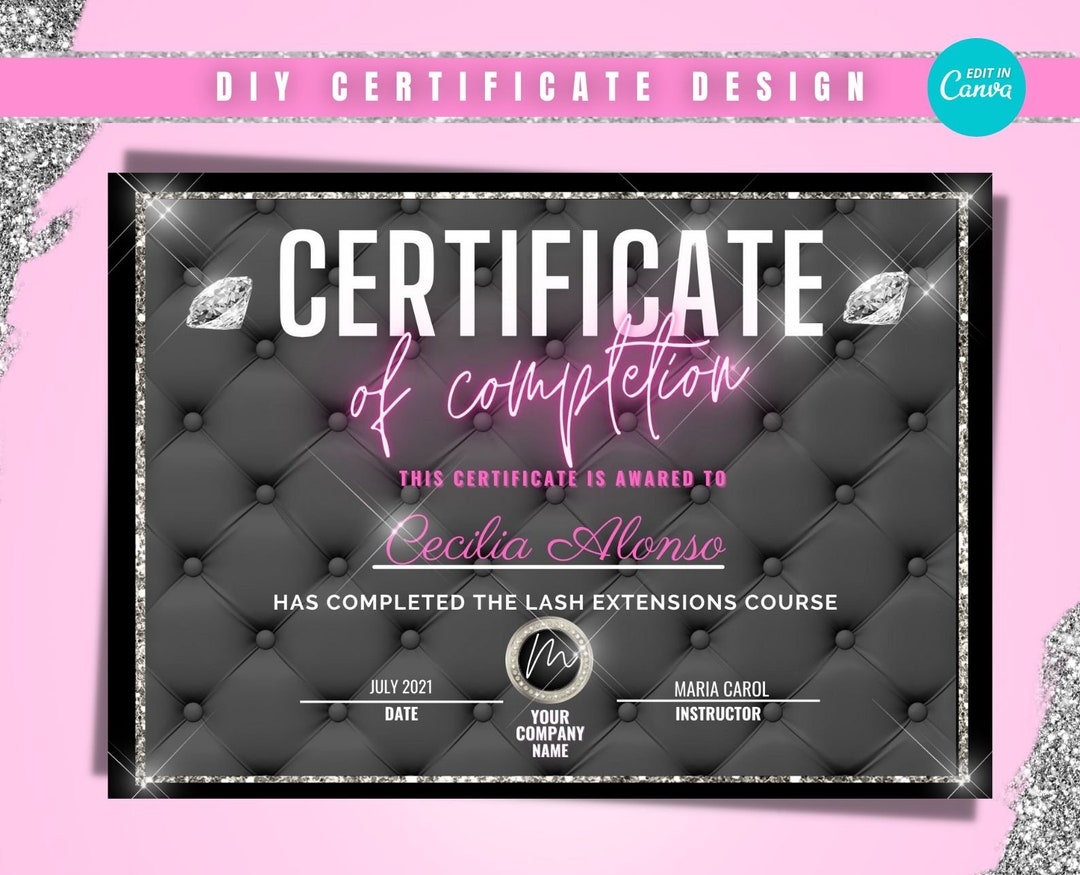 Certificate of Completion Template, Certificate of Appreciation, Lash ...