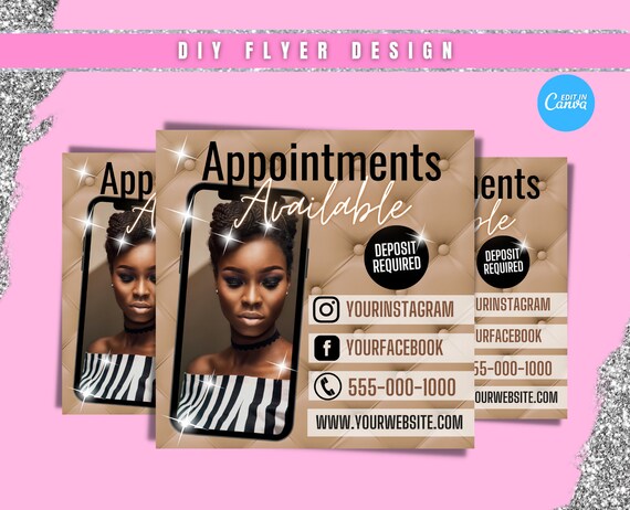 DIY Appointment Flyer Appointments Available Flyer | Etsy
