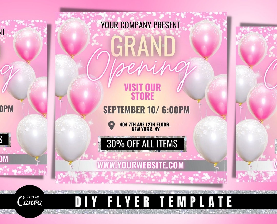 Grand Opening Flyer, Grand Opening Invitation, Event Flyer, Pop up Shop ...