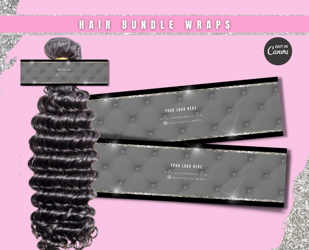 DIY Hair Bundle Wraps, Bundle Wrap Template, Premade Design, Printable ...