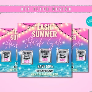 2 Summer Lash Flyer, Summer Lash Sale, Lash Technician Flyer, Social ...