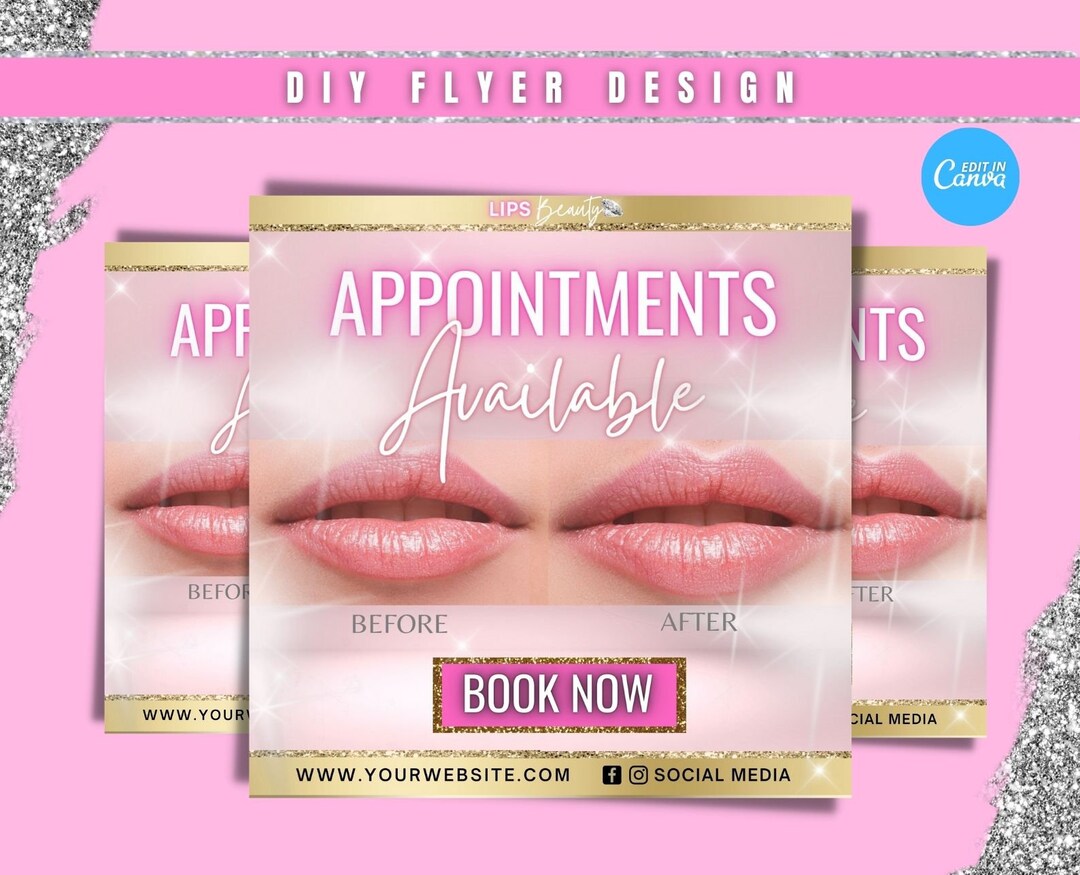 DIY Lip Filler Flyer, Social Media Flyer, Lip Filler Flyer, Post for ...