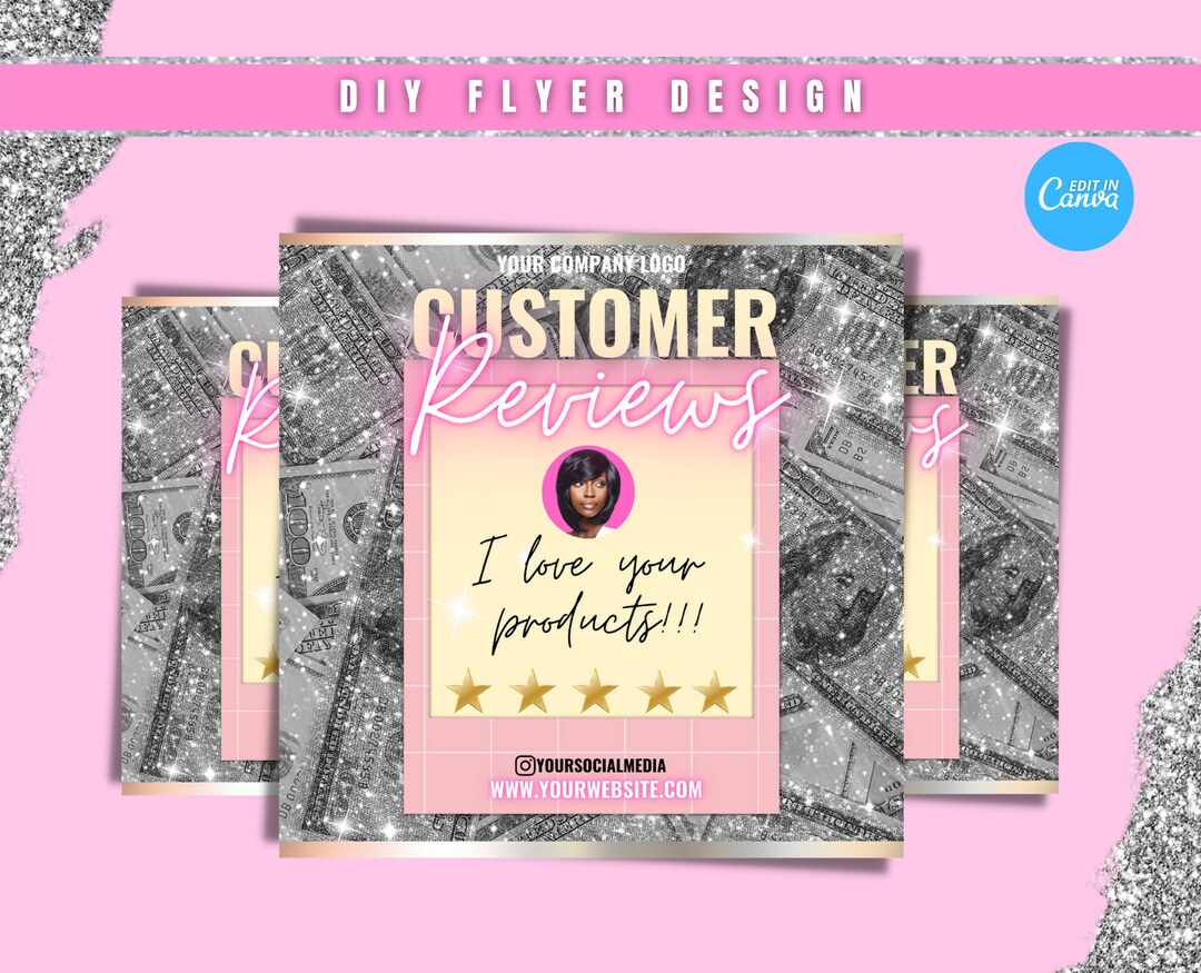 DIY Customer Reviews Flyer, Social Media Flyer, Testimonial Template ...