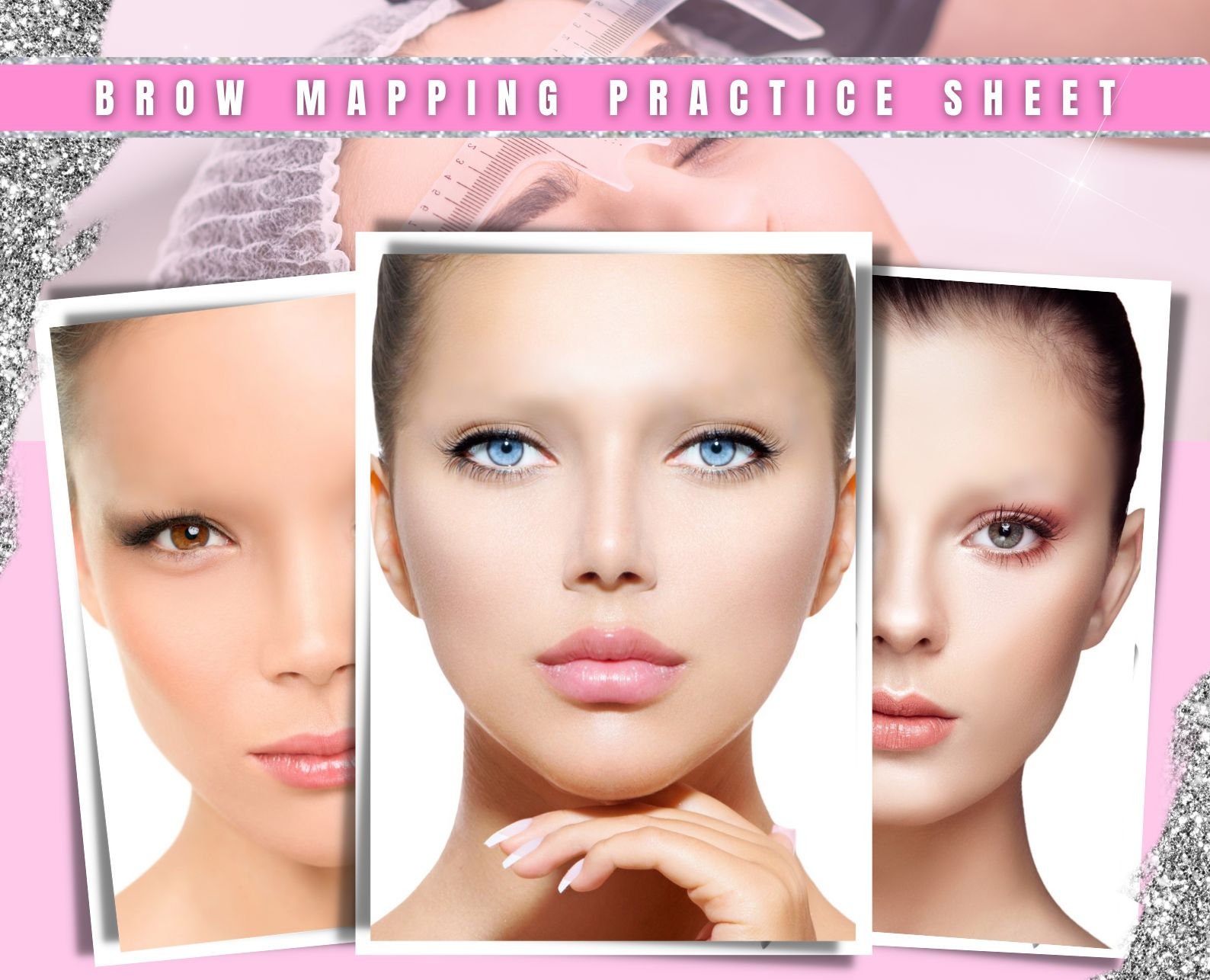 Brow Mapping Practice Sheets Eyebrow Mapping Sheets Etsy