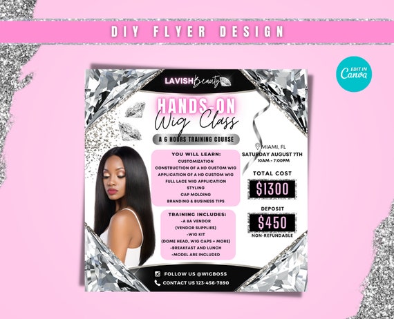 Design & Templates Templates Wig Training Flyer Hair Extension Training ...