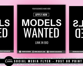 Content Models Needed Flyer, Models Wanted Template, Editable Hair ...