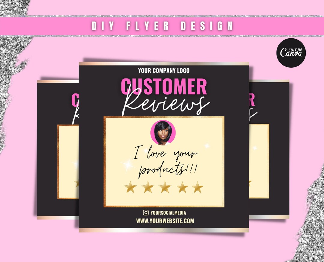 DIY Customer Review Flyer, Social Media Flyer, Testimonial Template ...