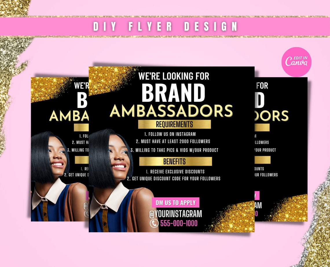 Brand Ambassador Flyer Social Media Flyer Influencer Flyer - Etsy