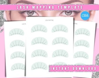 Lash Maps, Lash Mapping Editable Forms, Eyelash Extensions Practice, Lash Artist, Lash ...