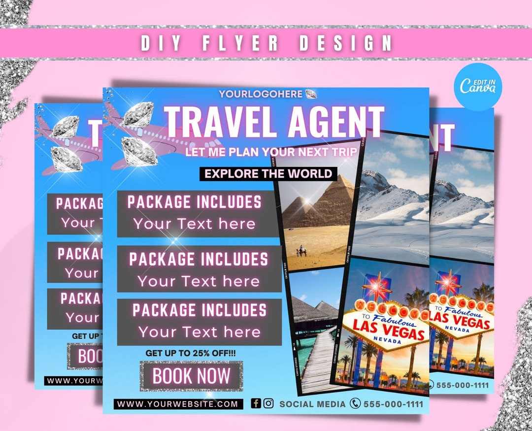 DIY Travel Agent Flyer, Trip Flyer, Vacation Flyer, Travel Agency Flyer ...