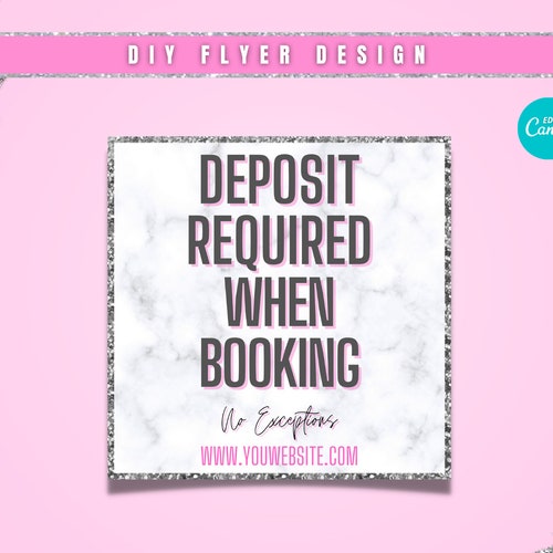 Deposit Required Flyer Booking Flyer Template Deposit Flyer - Etsy