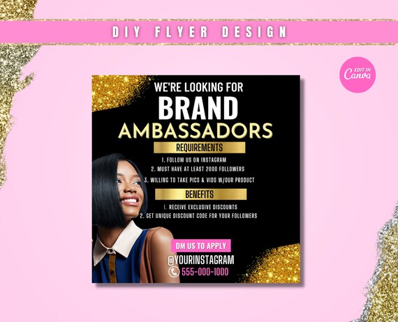 Brand Ambassador Flyer Social Media Flyer Influencer Flyer - Etsy