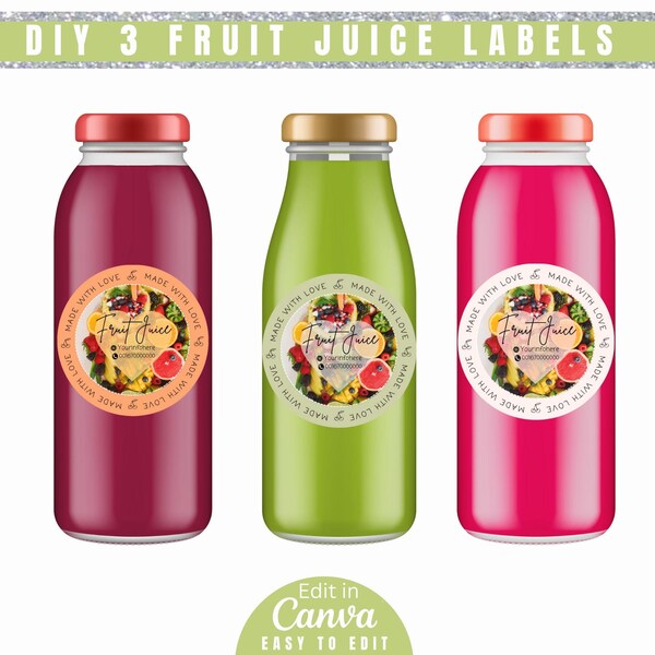 Juice Bottle Labels - Etsy