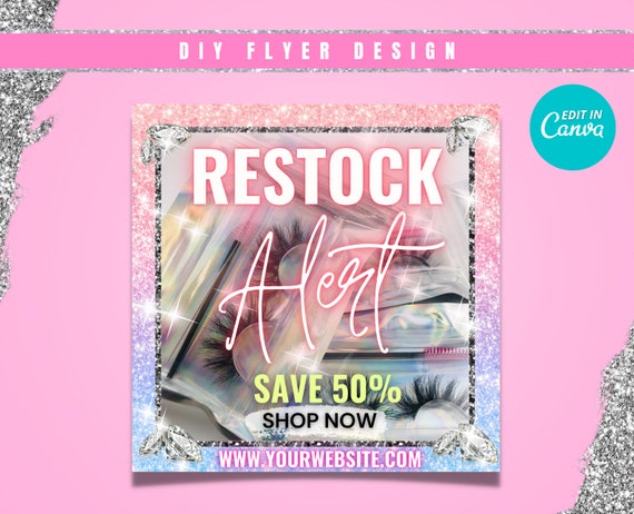 Lash Restock Flyer New Arrivals Flyer Restock Alert Flyer | Etsy