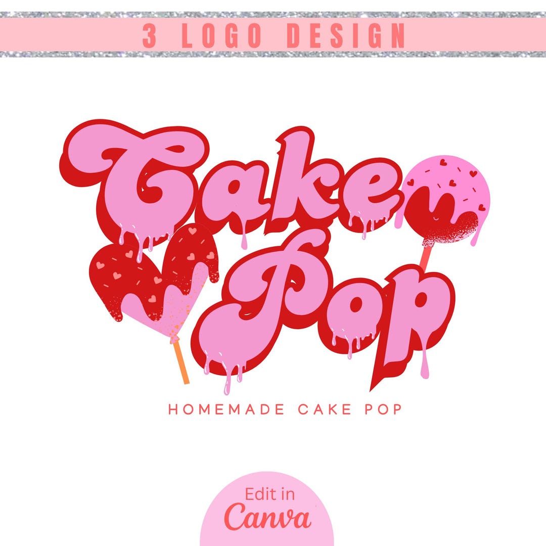 Retro Logo Design + Cake Pop Logo + Bakery Logo + Rainbow Logo Design ...