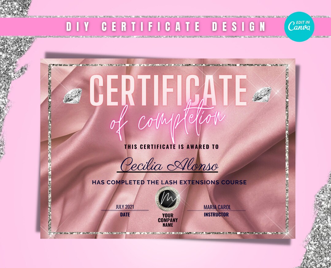 DIY Certificate of Completion Template, Lash Training Certificate ...