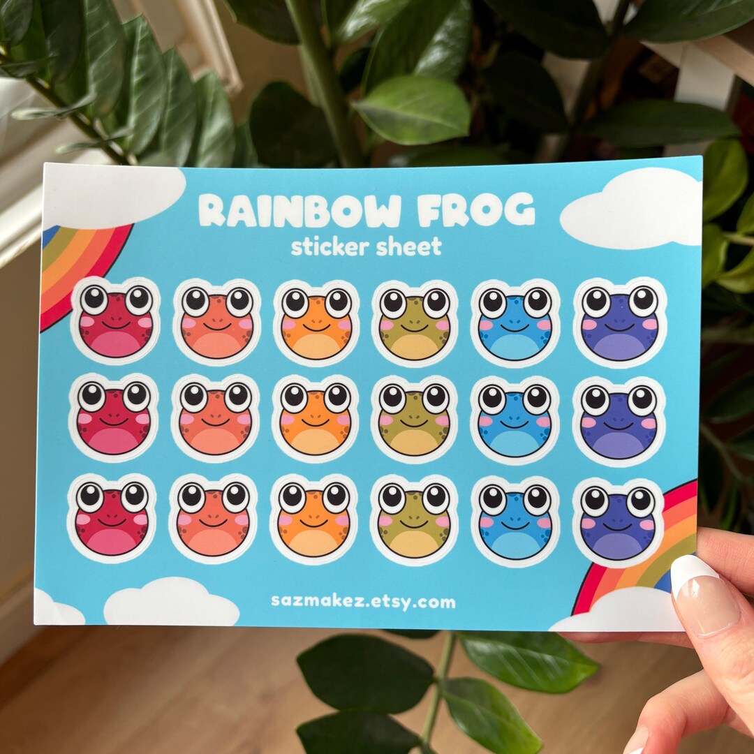 Frog Sticker Sheet | Matte Vinyl Sticker Sheet | Cute Frog Stickers ...