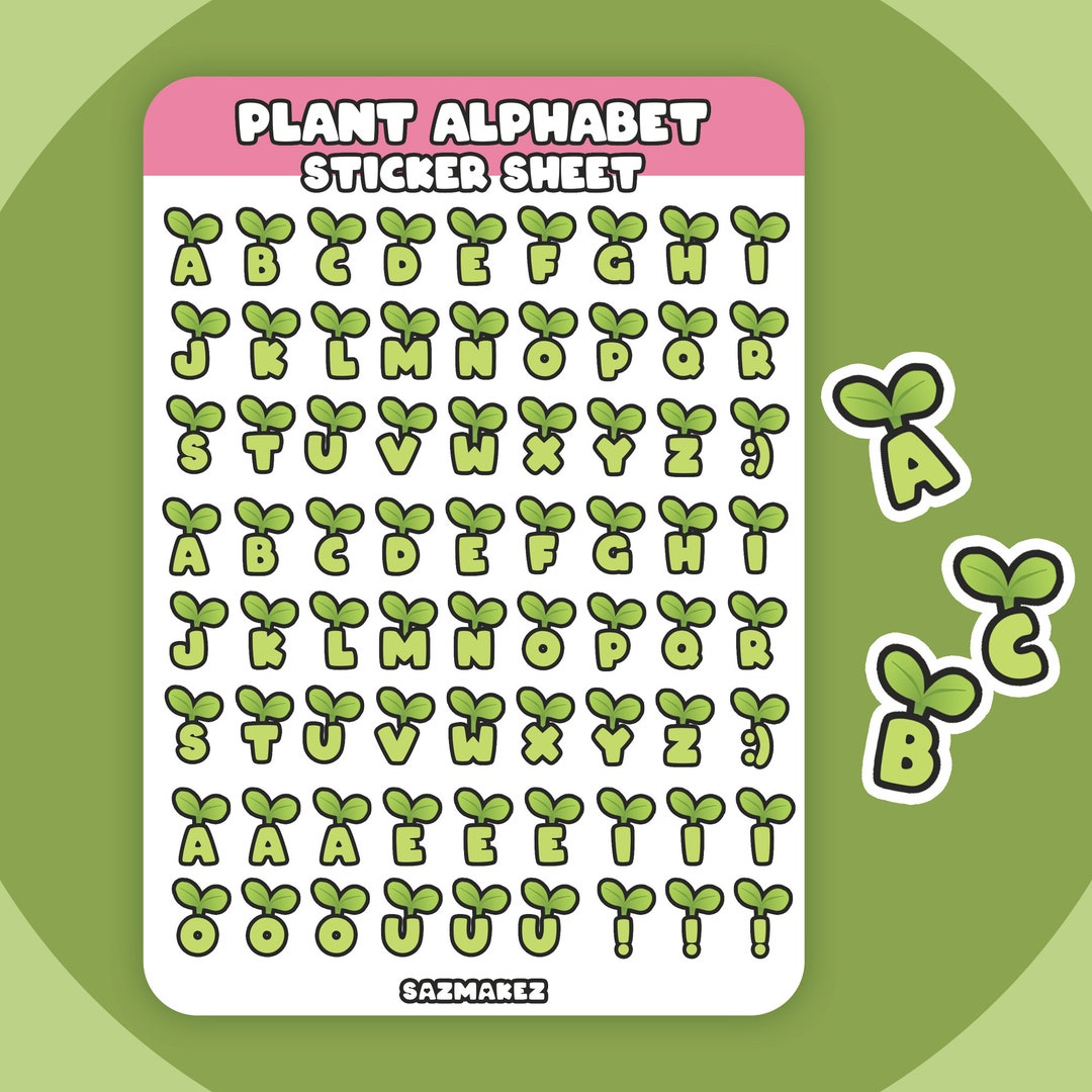Sprout Alphabet Planner Stickers Sticker Sheet, Organisation ...