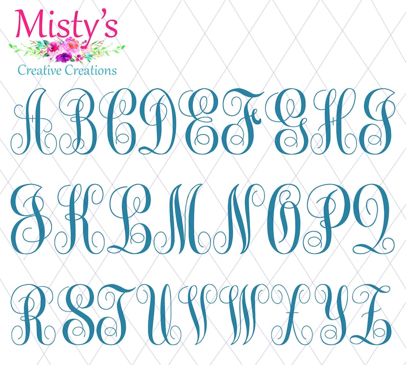 Interlocking Fancy Monogram SVG/DXF Alphabet, Digital Download for ...