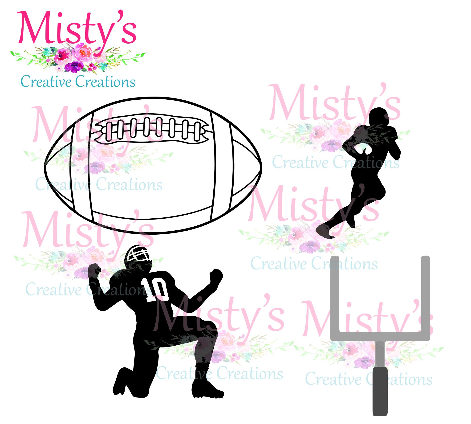 Football Bundle SVG Football Player Clip Art Instant - Etsy