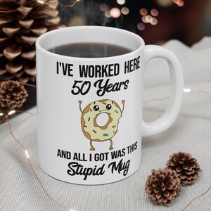 50 Year Work Anniversary Coffee Cup - Co-worker Gift - Fifty Years of ...
