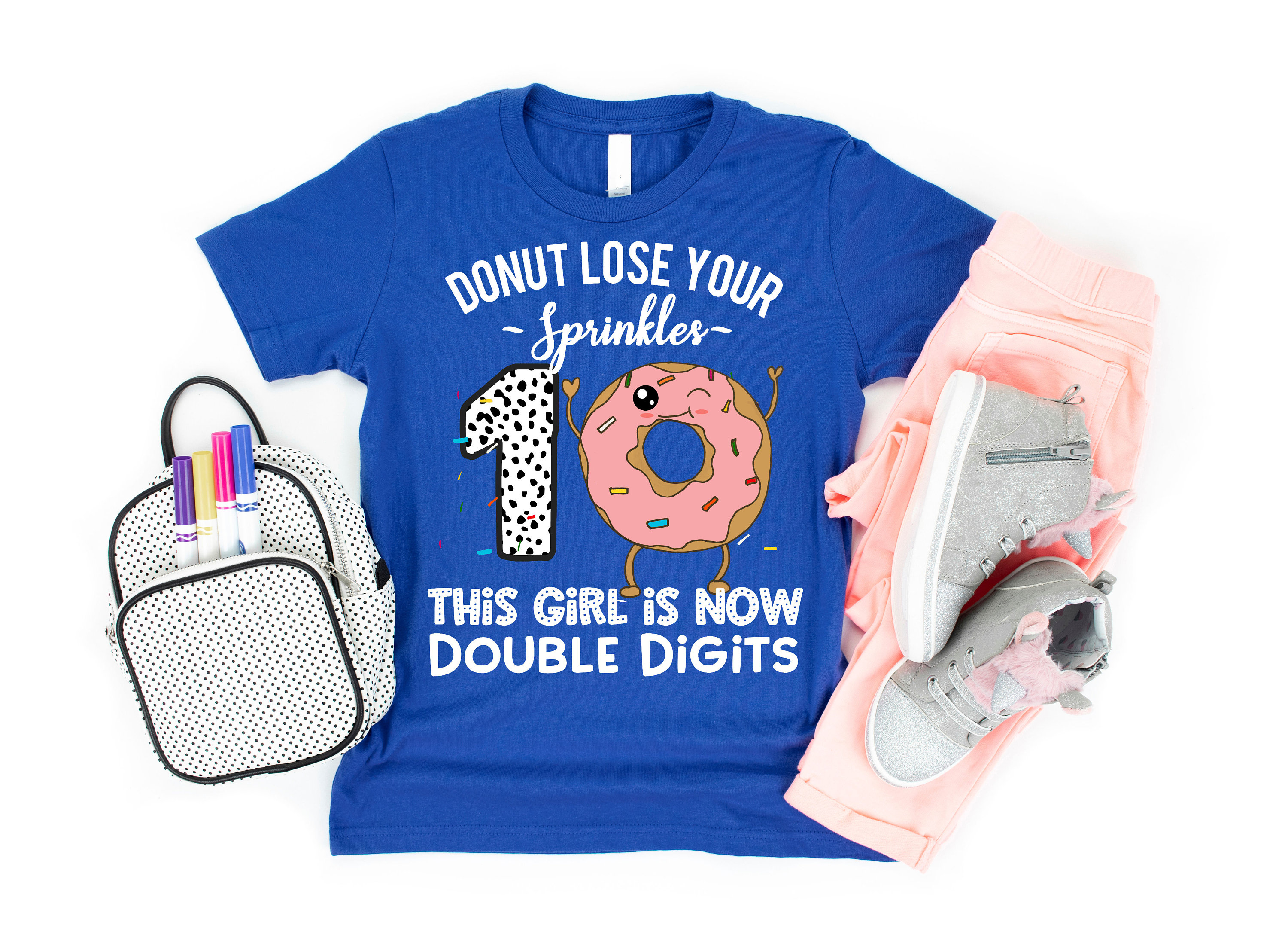 This Girl is Now Double Digits Shirt - Funny 10th Birthday Donut Meme T ...
