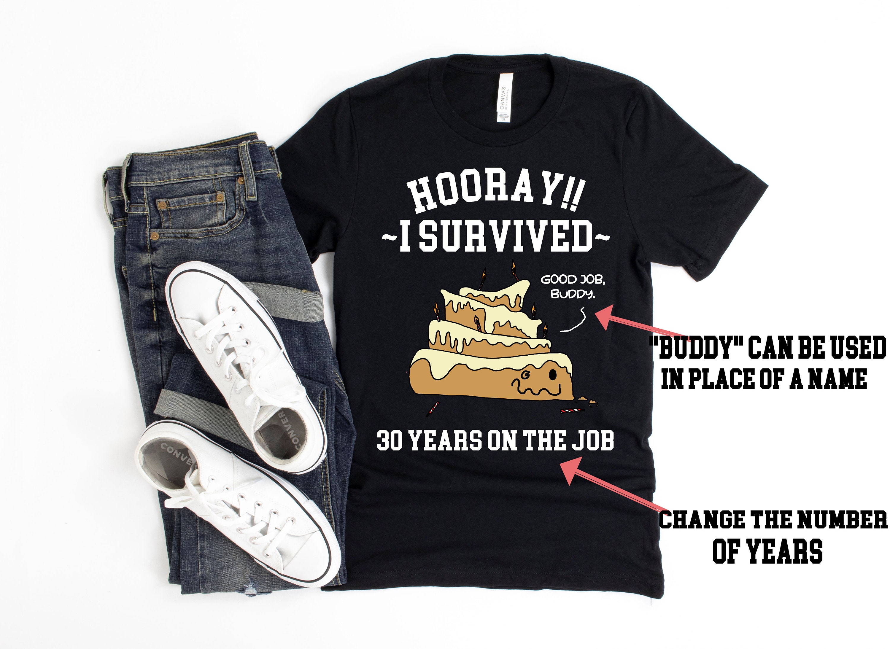 Years on the Job Shirt - Personalized Work Anniversary T-shirt With ...