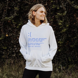 Blue Screen of Death Hoodie - BSOD Introvert Computer Programmer Hooded ...