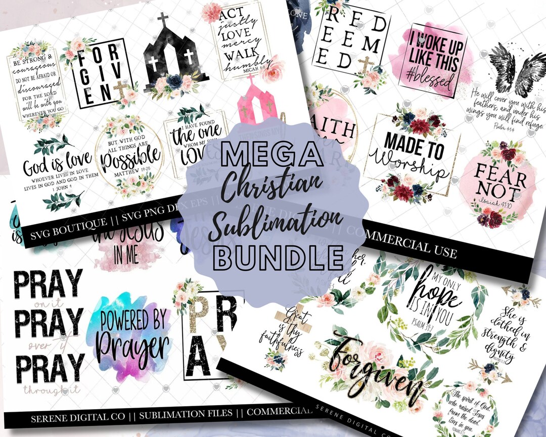 Huge Christian Sublimation Bundle, Jesus PNG Bundle, Christian Quotes ...