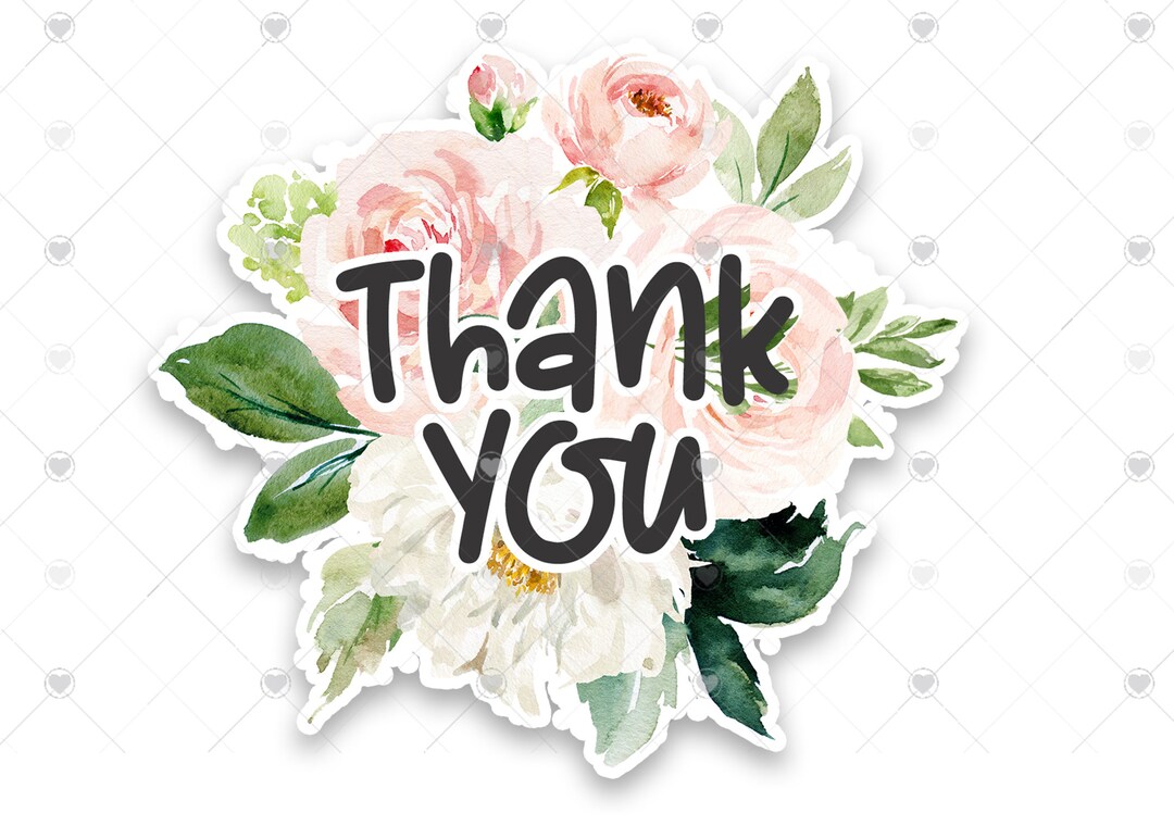Printable Thank You Sticker, Thank You PNG, Small Business, Floral ...