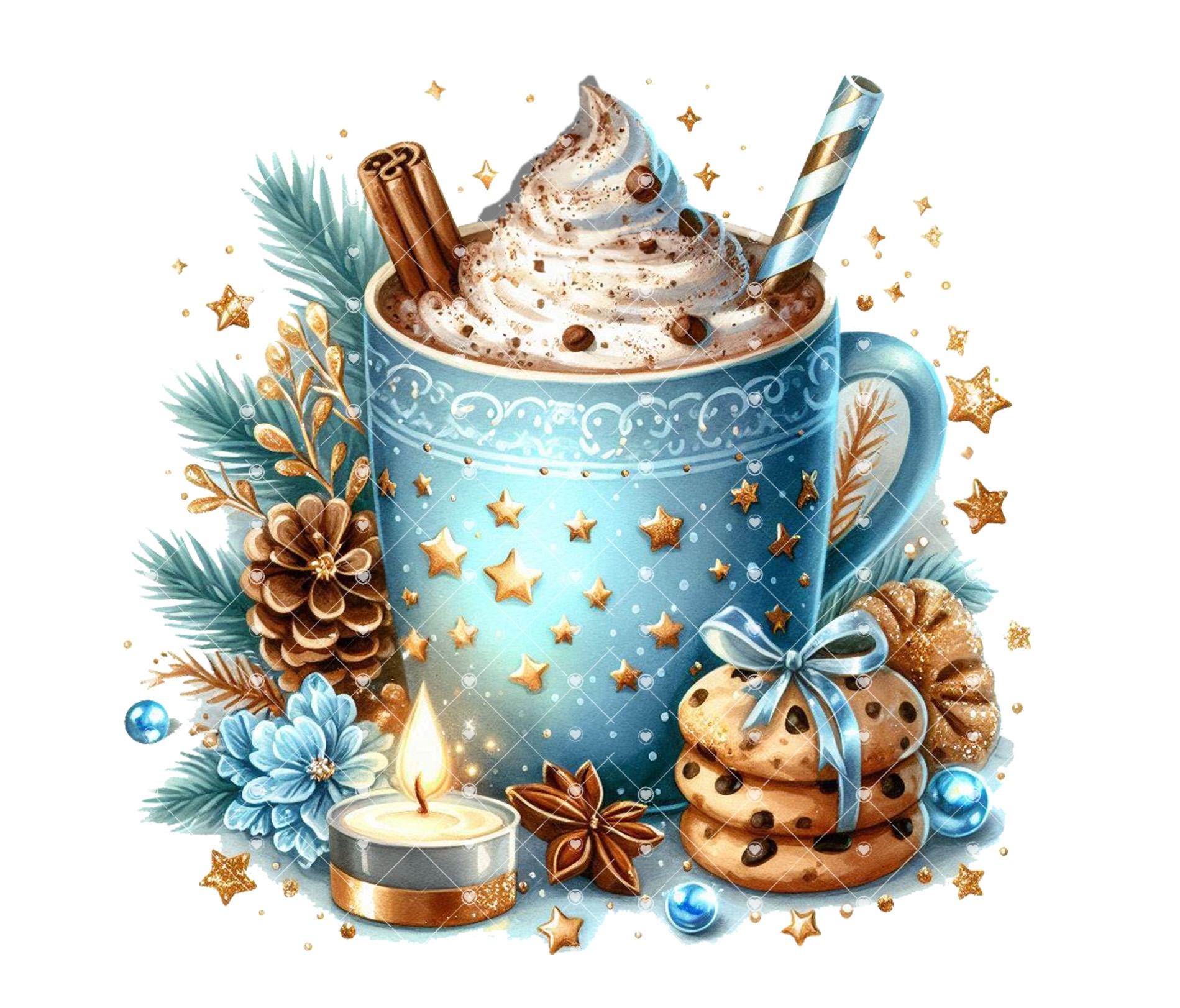 20 Winter Hot Cocoa Clipart, Winter Cups Clipart, Christmas Cocoa ...
