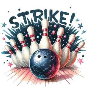 24 PNG, Sport Bowling Clipart Bundle, Bowling Clipart, Watercolor ...
