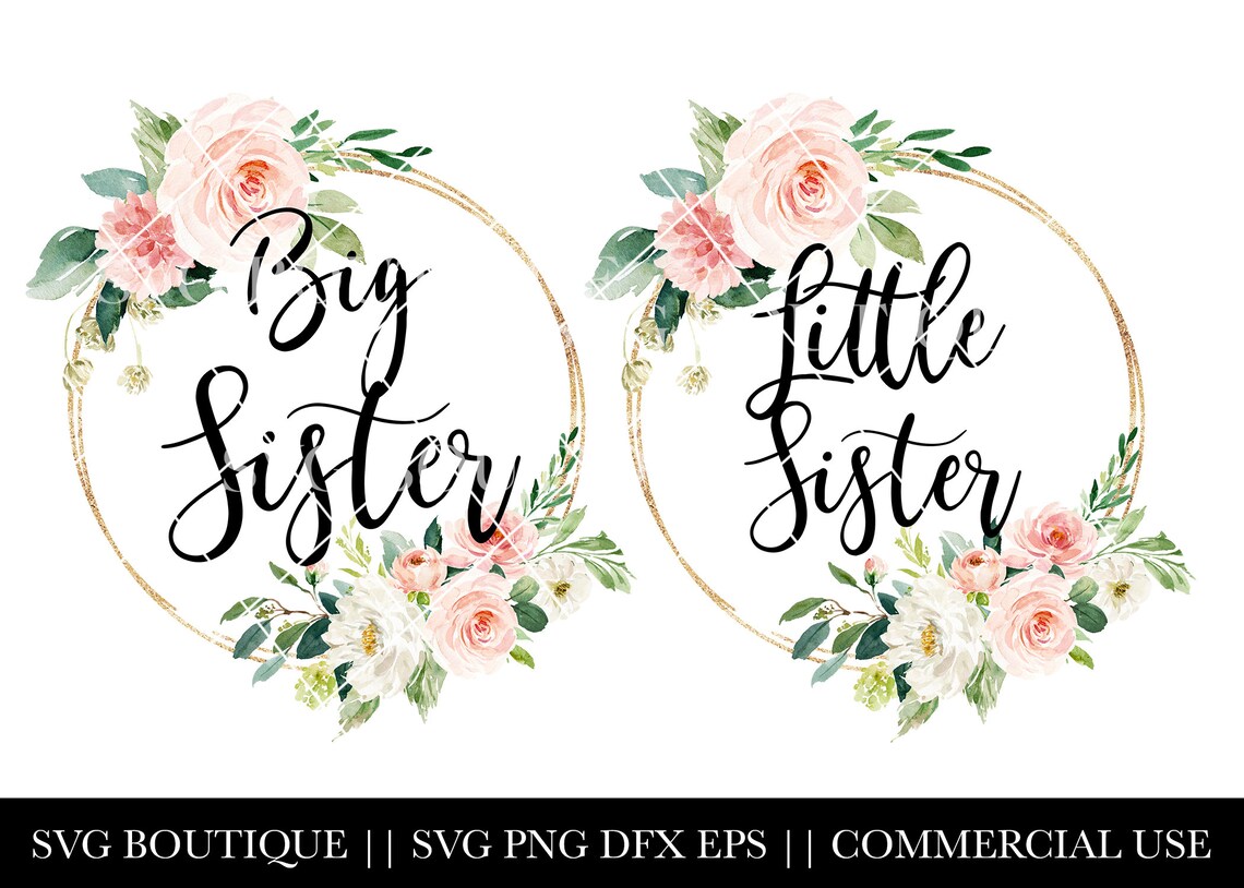 Sister Bundle Little Sister Sublimation Download Floral - Etsy
