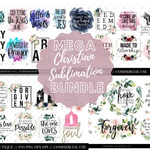 Huge Christian Sublimation Bundle, Jesus PNG Bundle, Christian Quotes ...