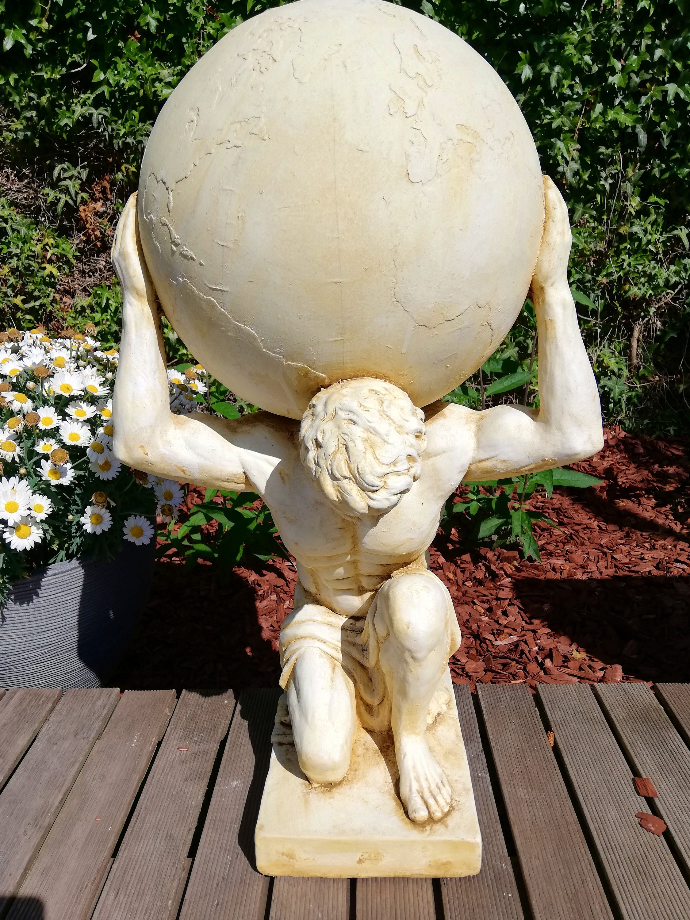 Phenomenal big statue of Atlas Garden sculpture | Etsy