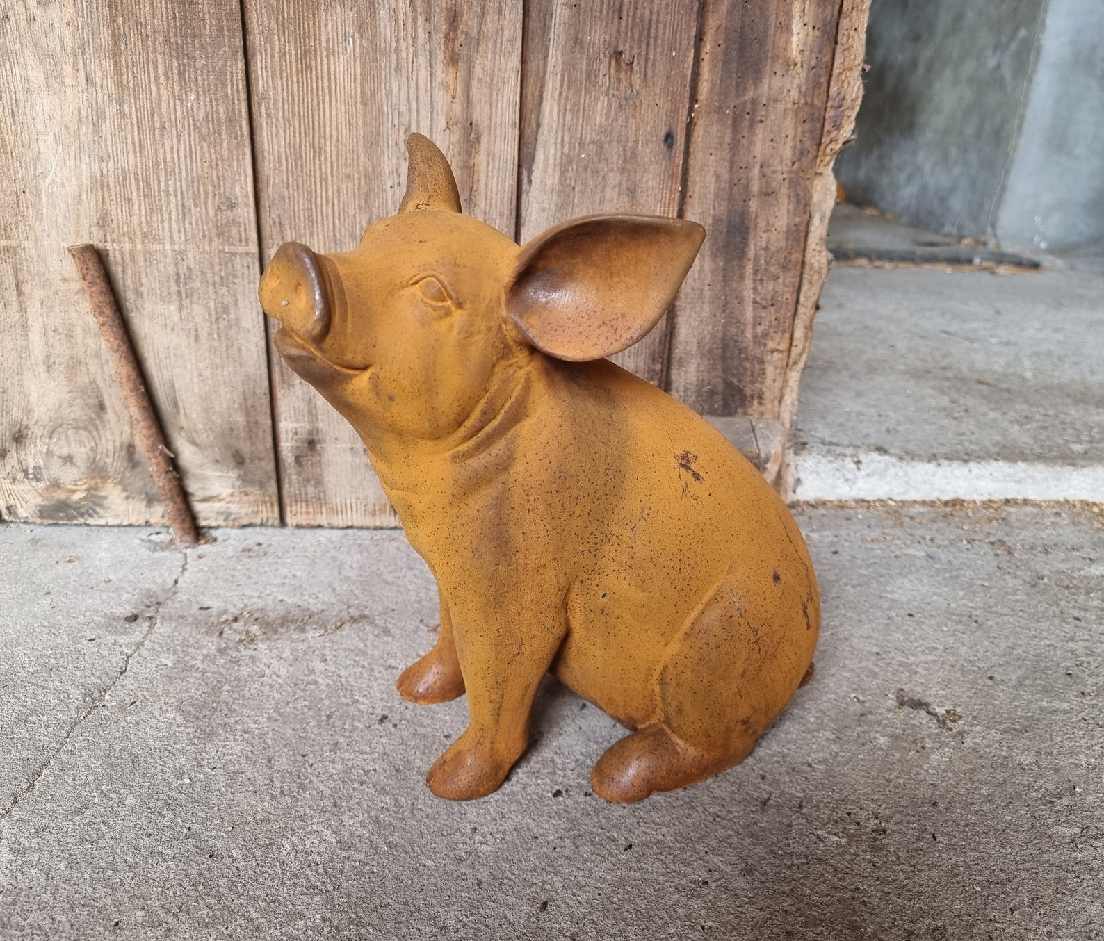 Cast Iron Pig Sculpture Pig Statue Cast Iron Garden - Etsy
