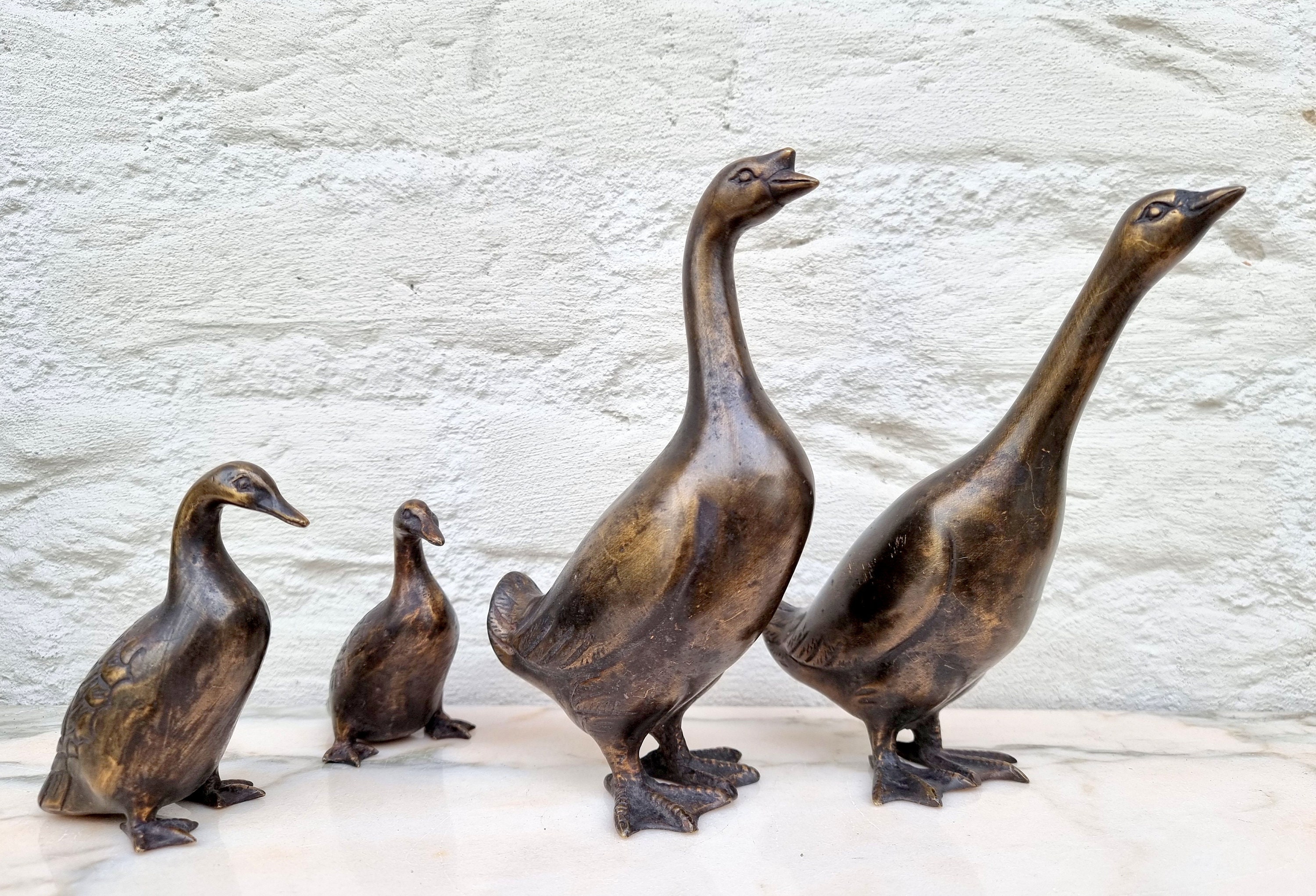 Bronze Duck Family Bronze Geese Bronze Bird Figurines - Etsy Canada