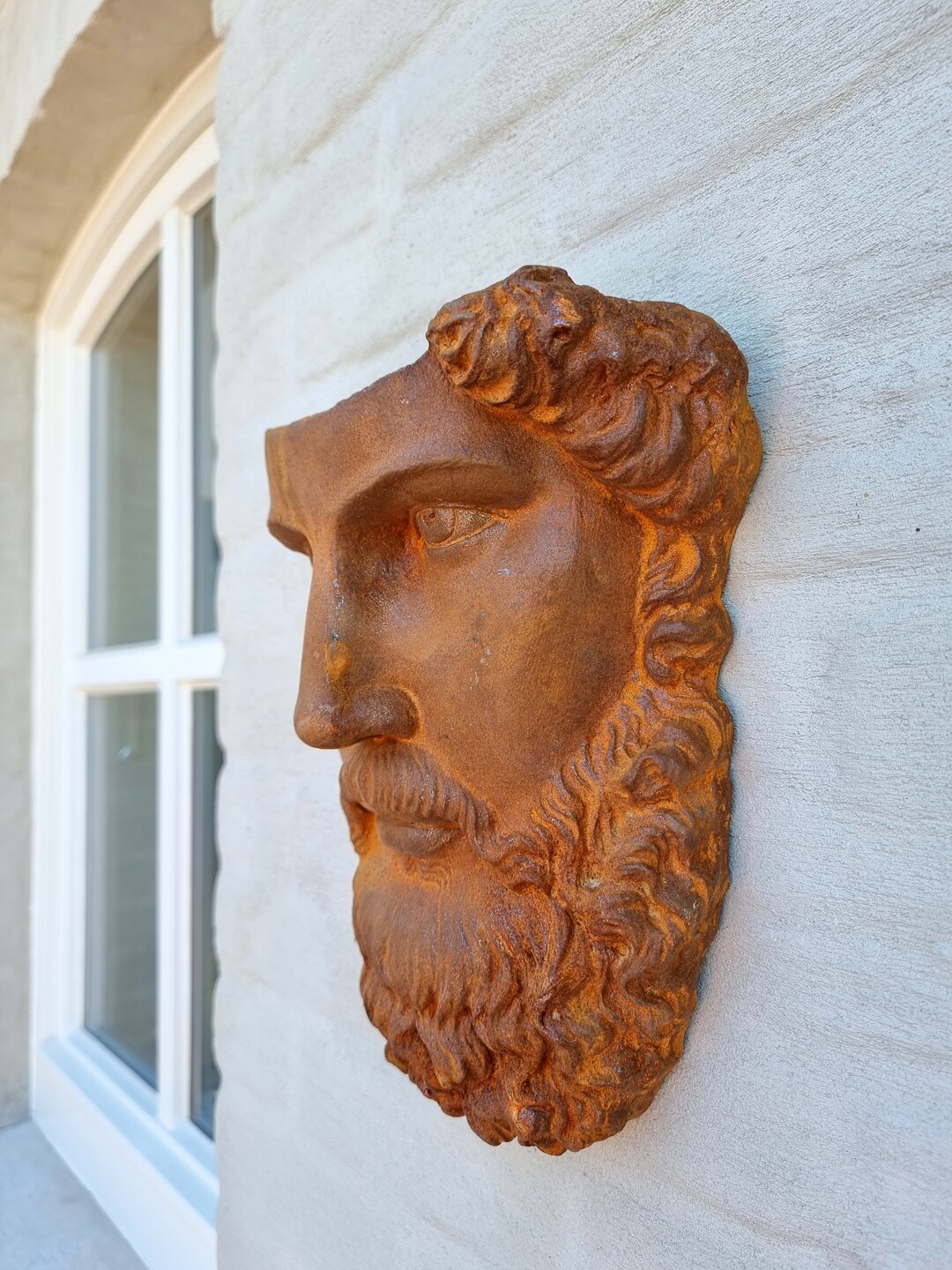 Mysterious Face Wall Hanging Bust Antique Style Sculpture Cast Iron ...