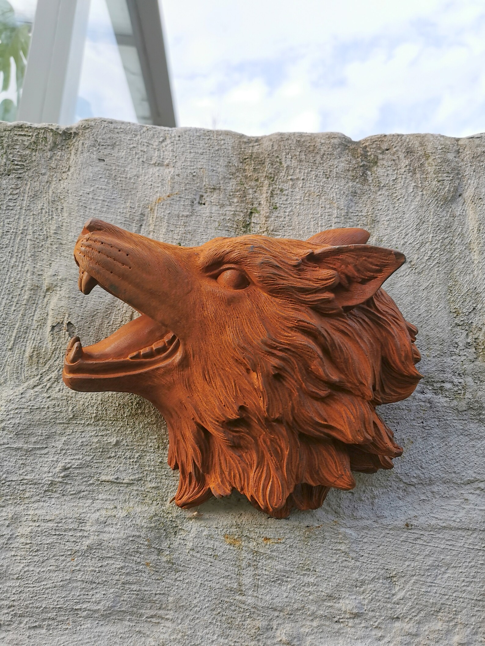 Wall Mount Wolf Head Wolf Head Cast Iron Wolf | Etsy