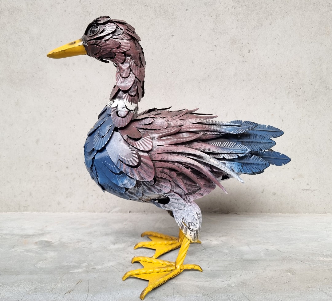 Large Iron Duck Decorative Metal Animals Colorful Duck - Etsy
