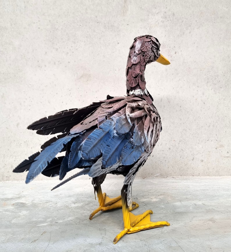 Large Iron Duck Decorative Metal Animals Colorful Duck - Etsy