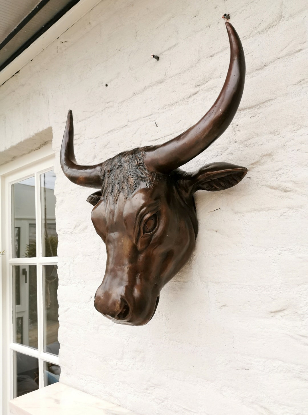 XL Bull Head Wall Sculpture Bronze Animal Head - Etsy Canada