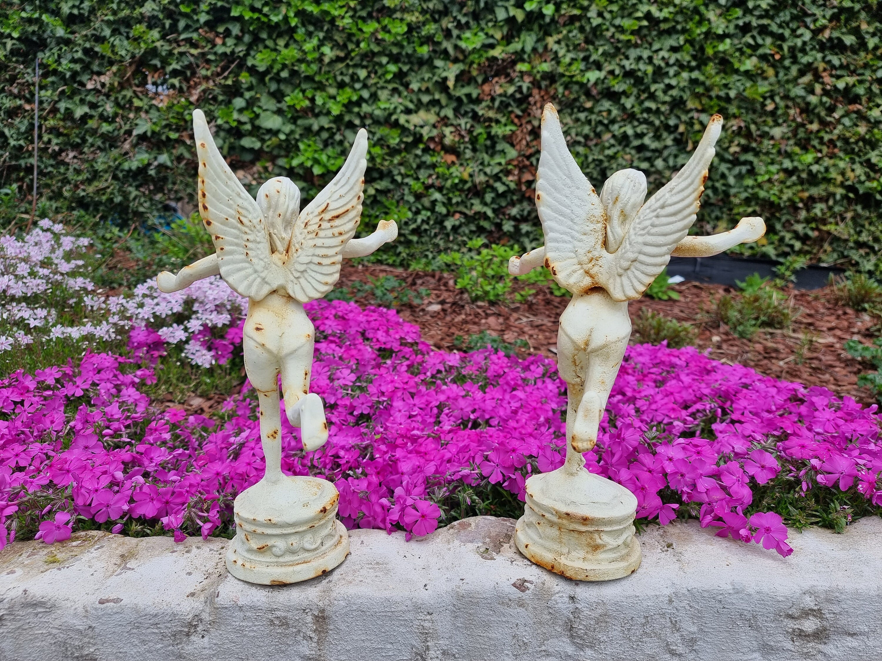 A Couple of Cast Iron Angel Sculptures Garden and Patio - Etsy