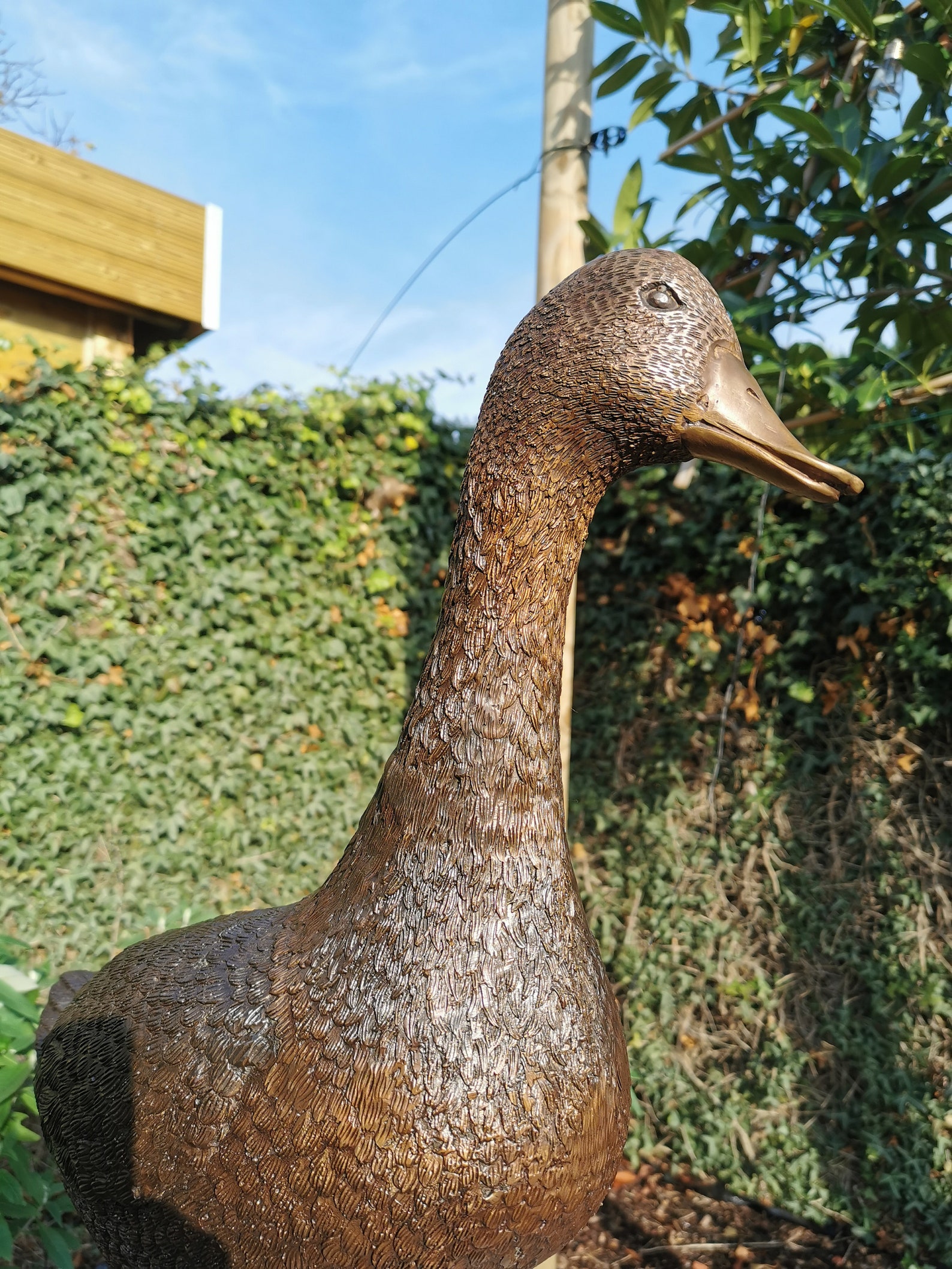 Large bronze goose Garden statue Bronze garden sculptures | Etsy