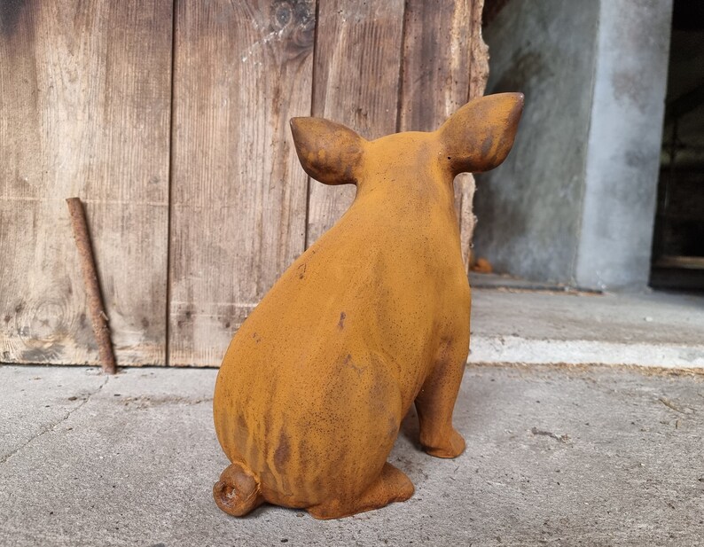 Cast Iron Pig Sculpture Pig Statue Cast Iron Garden - Etsy